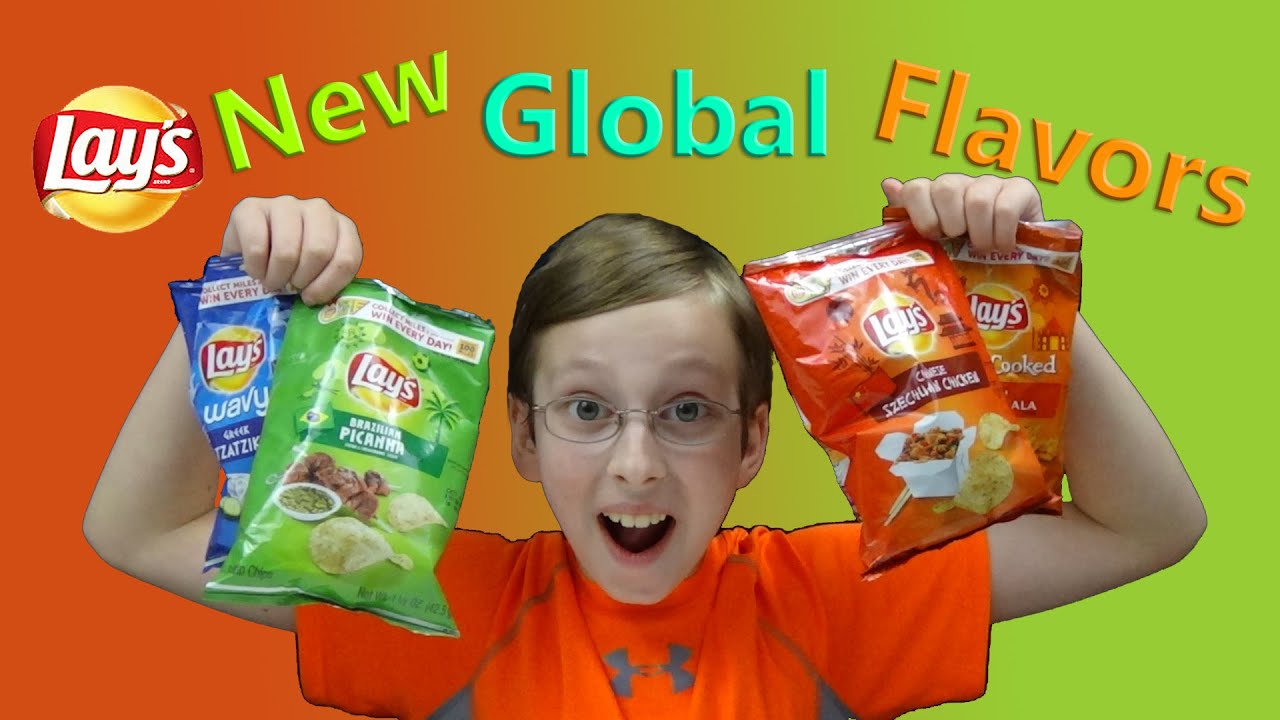 LAYS POTATO CHIPS NEW GLOBAL FLAVORS TASTE TEST REVIEW | COLLINTV - YouTube