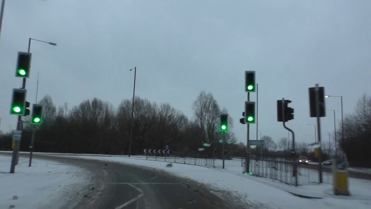 Driving In Snow On Tudor Way, Bromyard Road, Grove Way & Hams Way ...