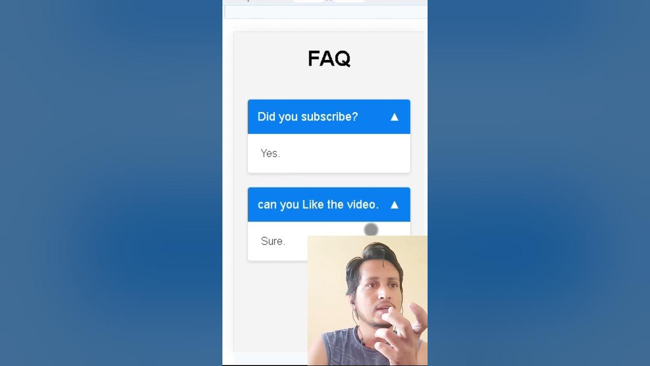 How to create FAQ section in HTML CSS and JAVASCRIPT in Web development #shorts - YouTube