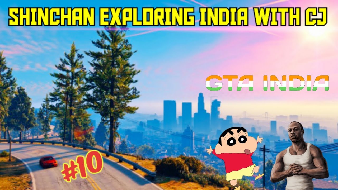 SHINCHAN's Indian Adventure with CJ | Exploring Famous Landmarks |GTA ...