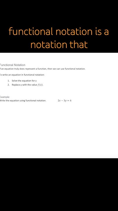 Introduction to Functional Notation - YouTube