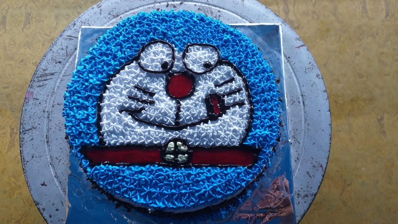 Satisfying doremon cake design completion || How to make a chocolate ...