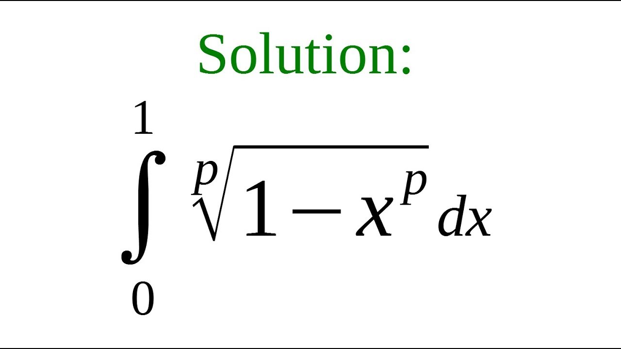 Fun Integral: Solution - YouTube