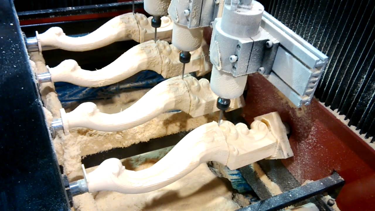 China 4 AXIS CNC Router for Furniture legs making - YouTube