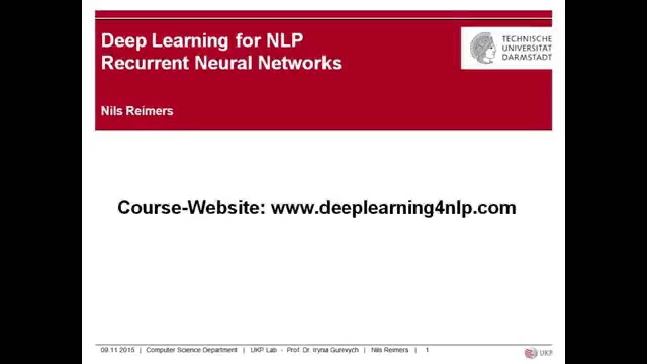 Deep Learning for NLP - Lecture 6 - Recurrent Neural Network - YouTube