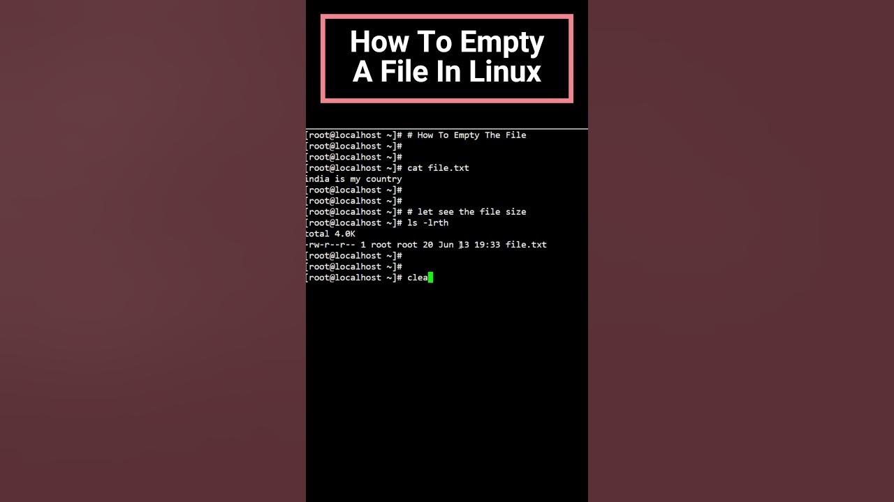How To Empty A File In Linux? | Kayyum698 | @kayyum698 #shorts - YouTube