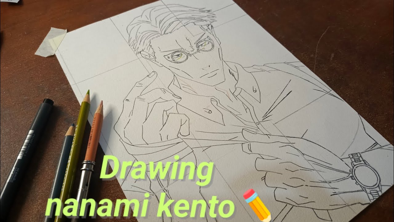 Drawing Nanami Kento from Jujutsu Kaisen part 1 - YouTube