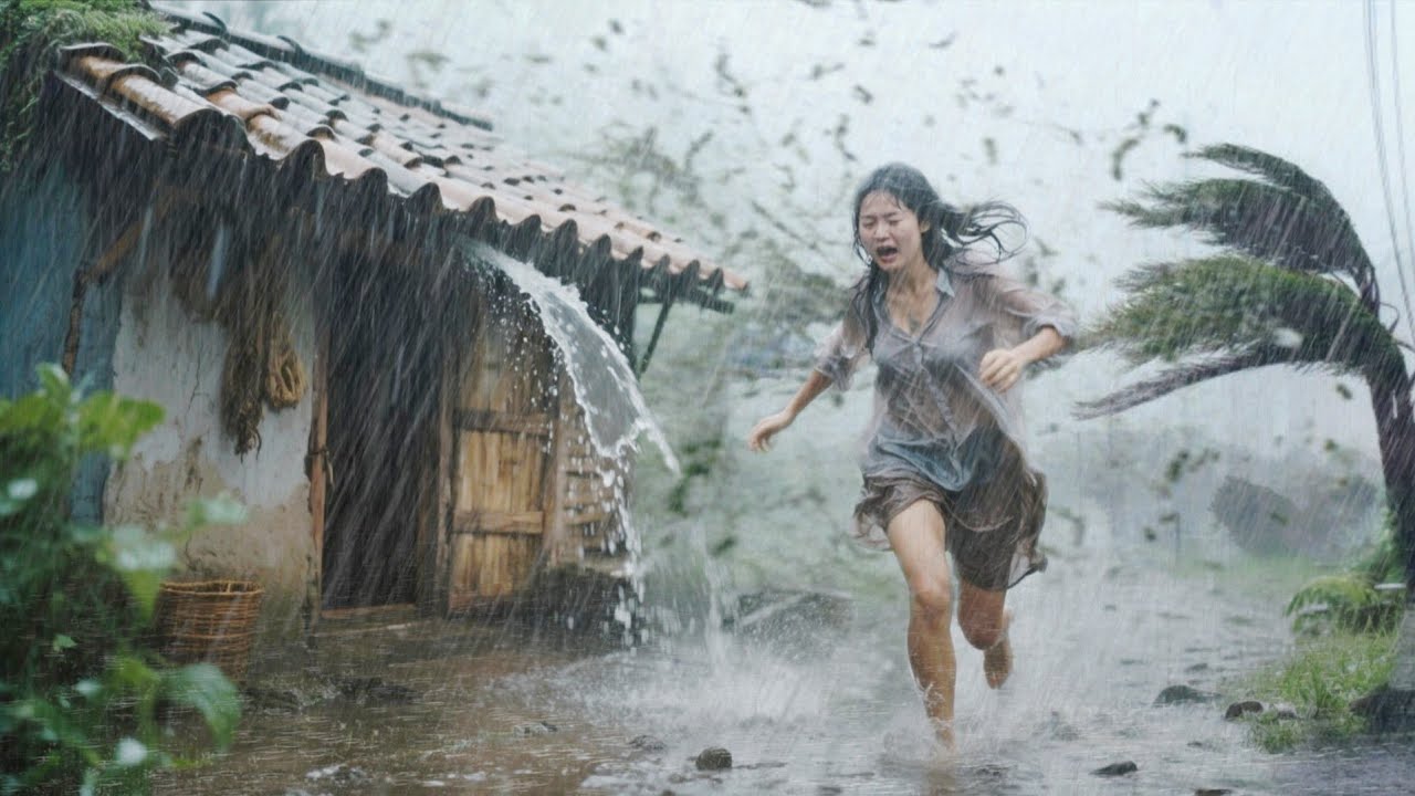 SHOCKING! THE BIGGEST RAIN WITH STRONG WIND MADE THE VILLAGERS NERVOUS ...