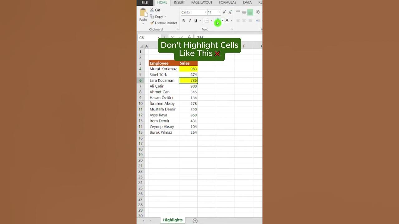 How To Highlight Cells In Excel Exceltutorialexcel Exceltips Youtube