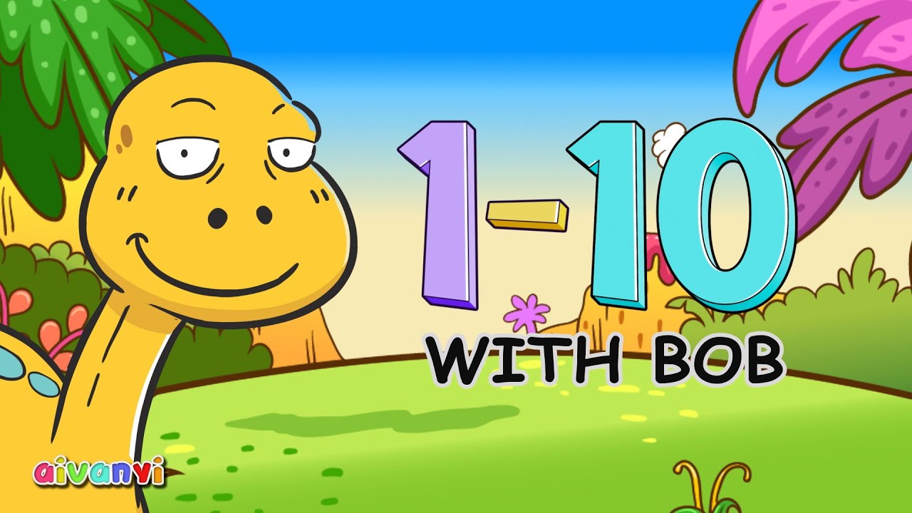 Count to 10 🦕 Learn 1 to 10 number words with Bob the dinosaur 🦕 ...