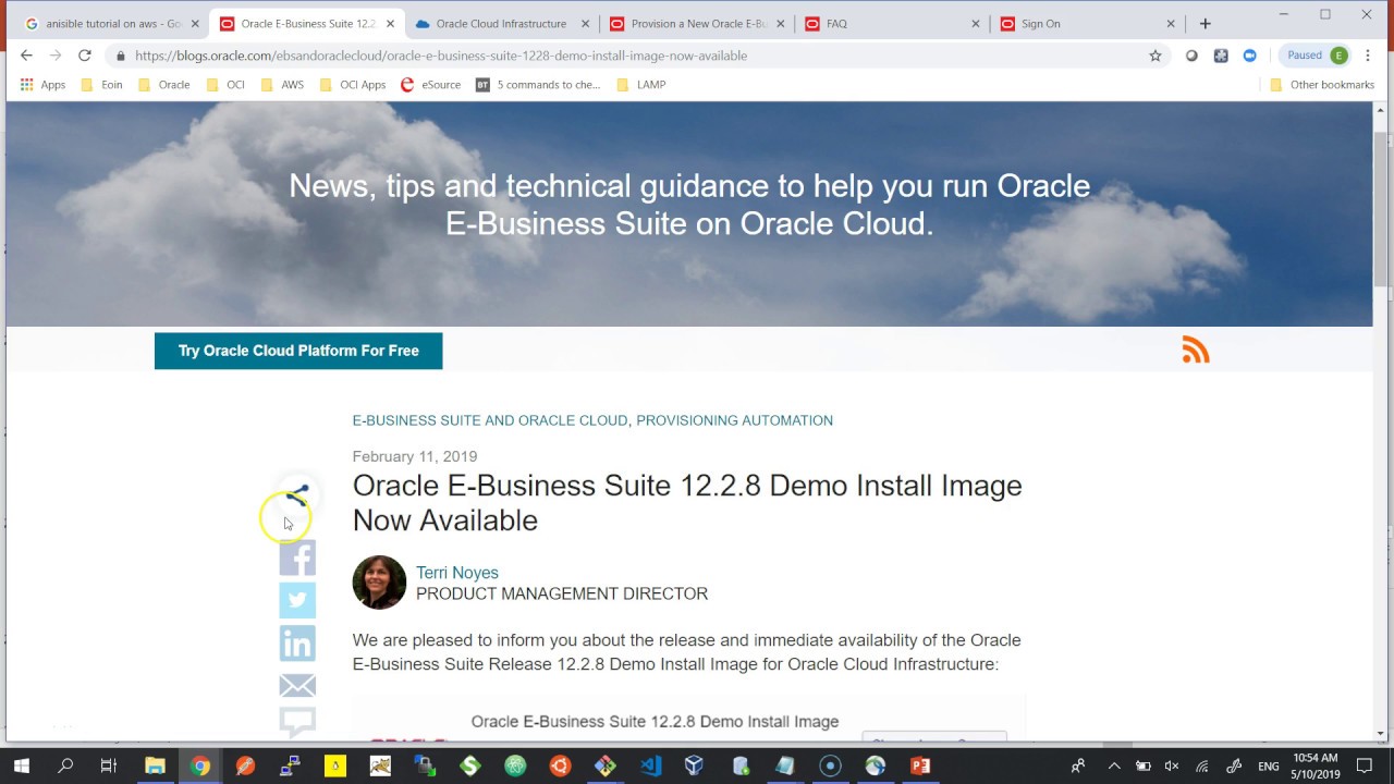 EBusiness Suite Demo Image install on Oracle Cloud - YouTube