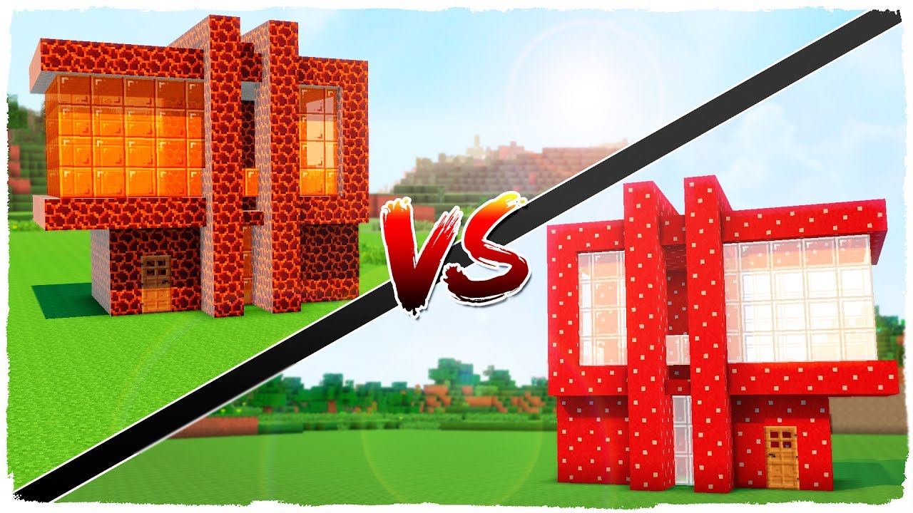 👉 Casa de SETAS vs casa de MAGMA - MINECRAFT - YouTube