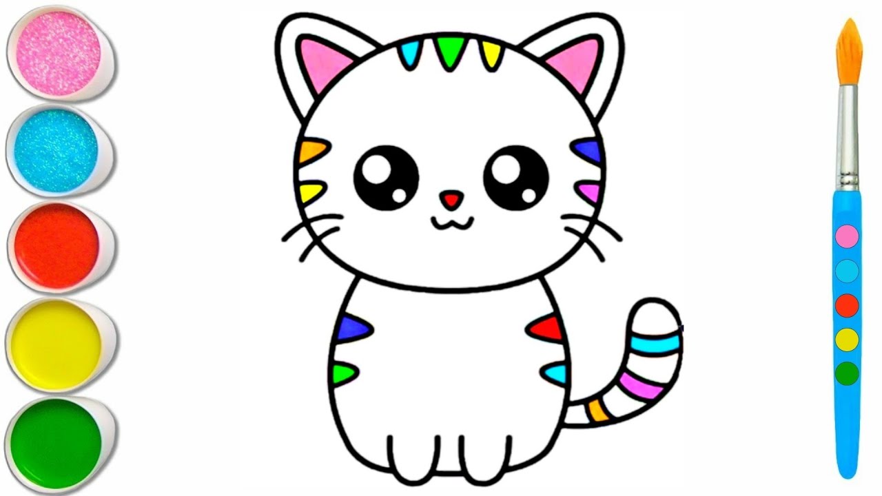 Cute Baby Cat Drawing Easy Step-by-Step - YouTube