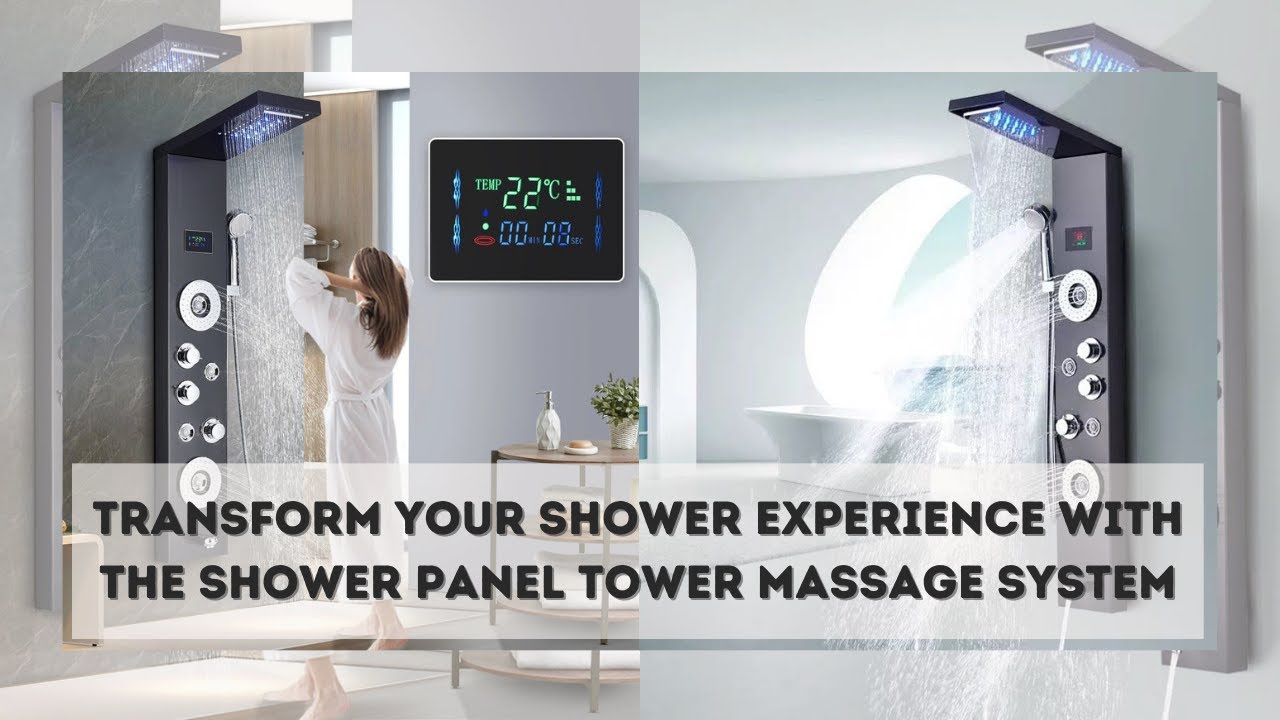 Shower Panel Tower Massage System - LED Waterfall Shower Water Top ...