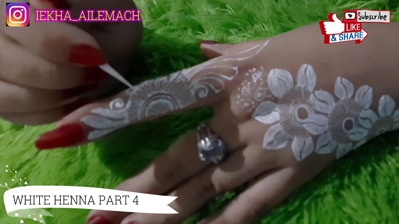 WHITE HENNA part 4 by iecha henna - YouTube