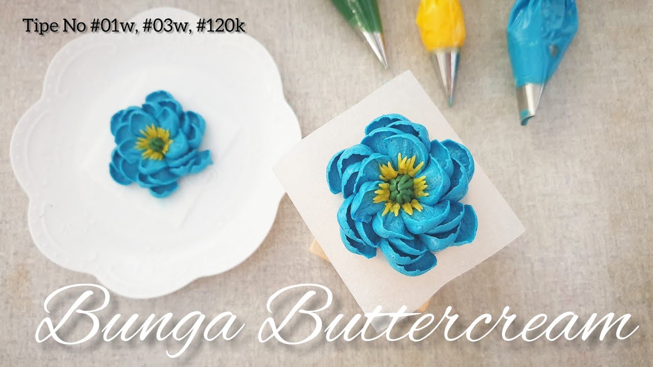 Membuat Bunga POENY Special warna Biru Frozen 💙 - YouTube