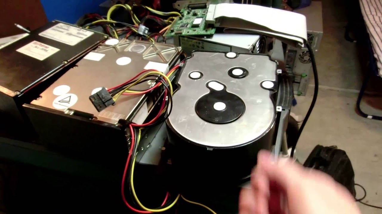 3 full height 5.25" 1980s Hard Drives power on - YouTube