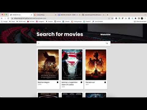 IMDB Clone made using JavaScript and OMDB API - YouTube