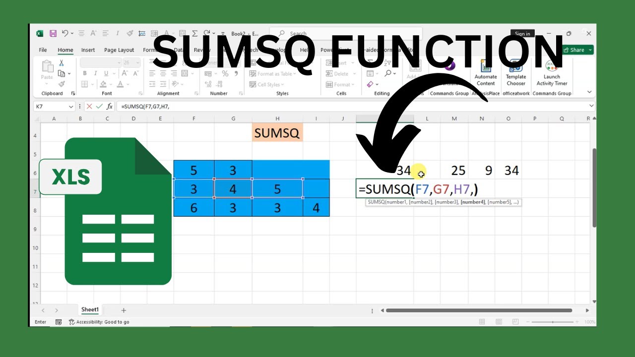 How To Use Sumsq Function In Excel Sheet - YouTube