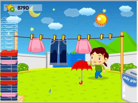 Games for kids - Housework game - Drying clothes - YouTube