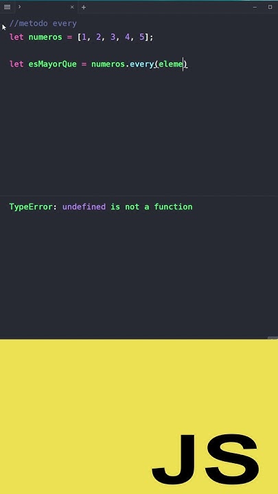 Cómo usar el metodo every en Javascript | #SHORTS - YouTube