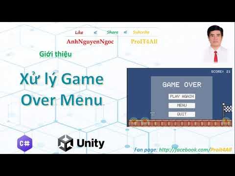 Lab 6.B8. Xử lý và hiển thị Game Over menu, Visual Scripting, Unity Game - YouTube