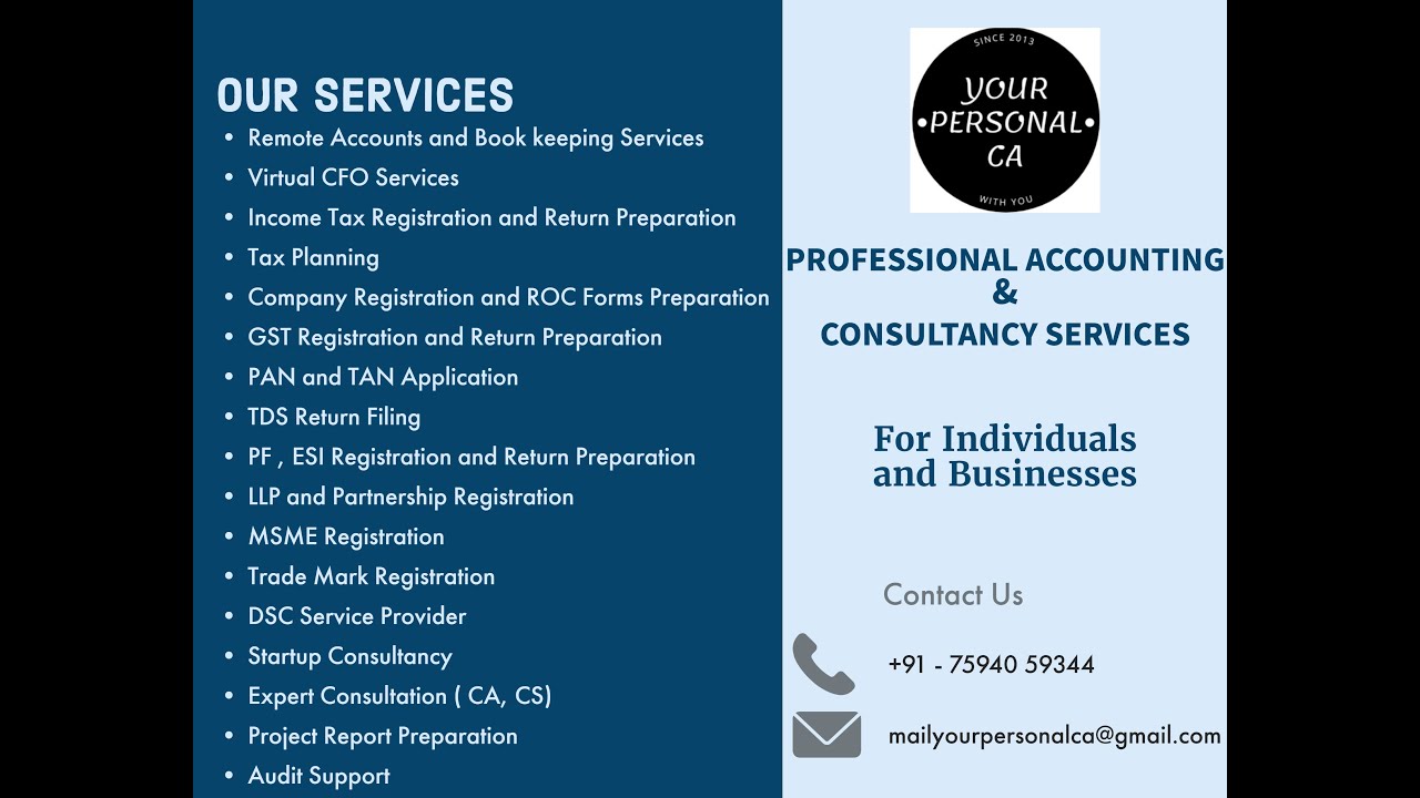 Your Personal CA- Professional Accounting & Consultancy Services - YouTube