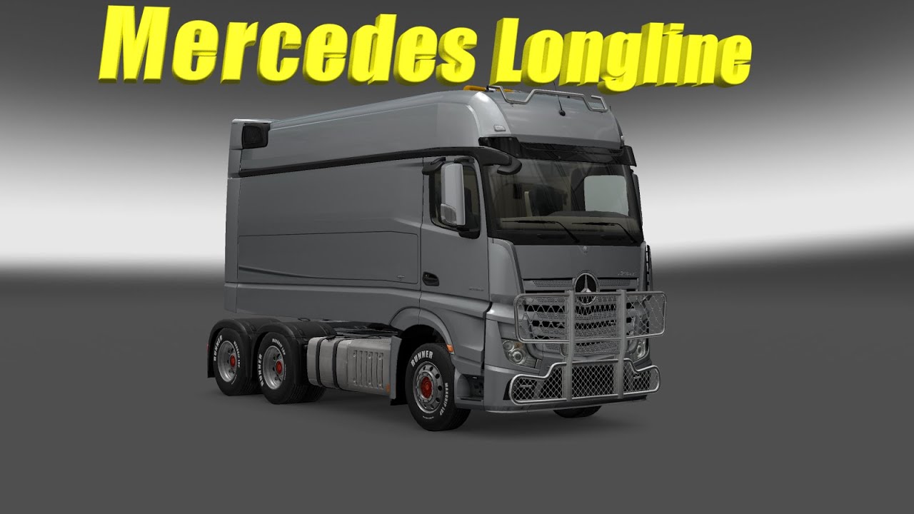 Euro Truck Simulator 2 обзор мода ( Mercedes Longline ) - YouTube