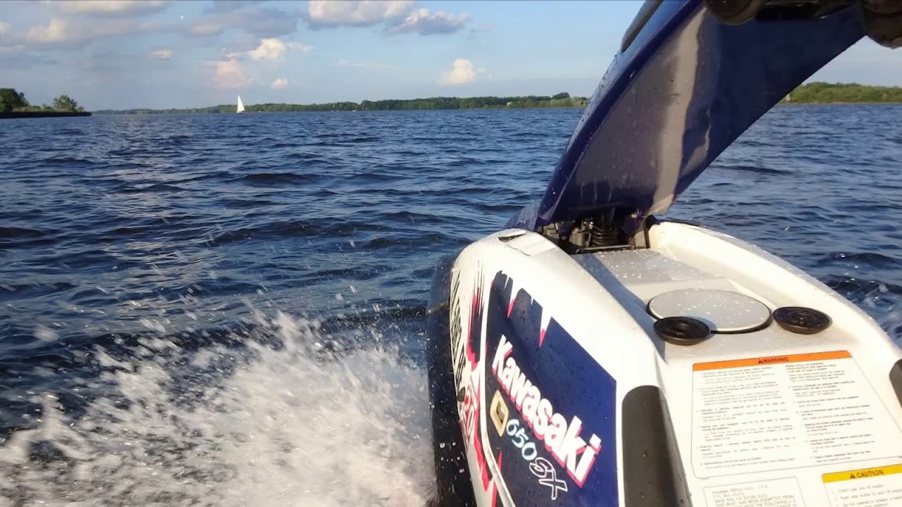 06-28-18 Kawasaki 1993 Standup jet ski 650sx 5th ride 2018 on the ...