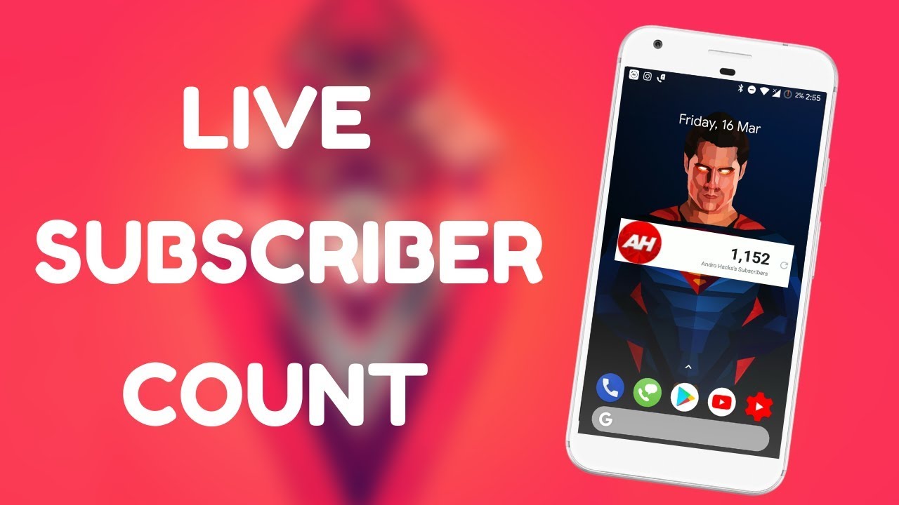 Get Live Subscriber Count On Homescreen | Widget | - YouTube