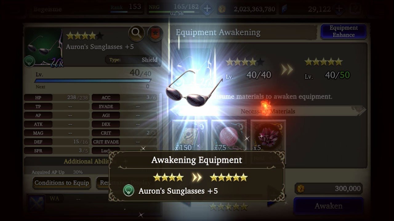 Crafting AURON's SUNGLASSES +5 --- WotV FFBE - YouTube