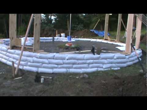 earthbag round house 22' p.1 - YouTube