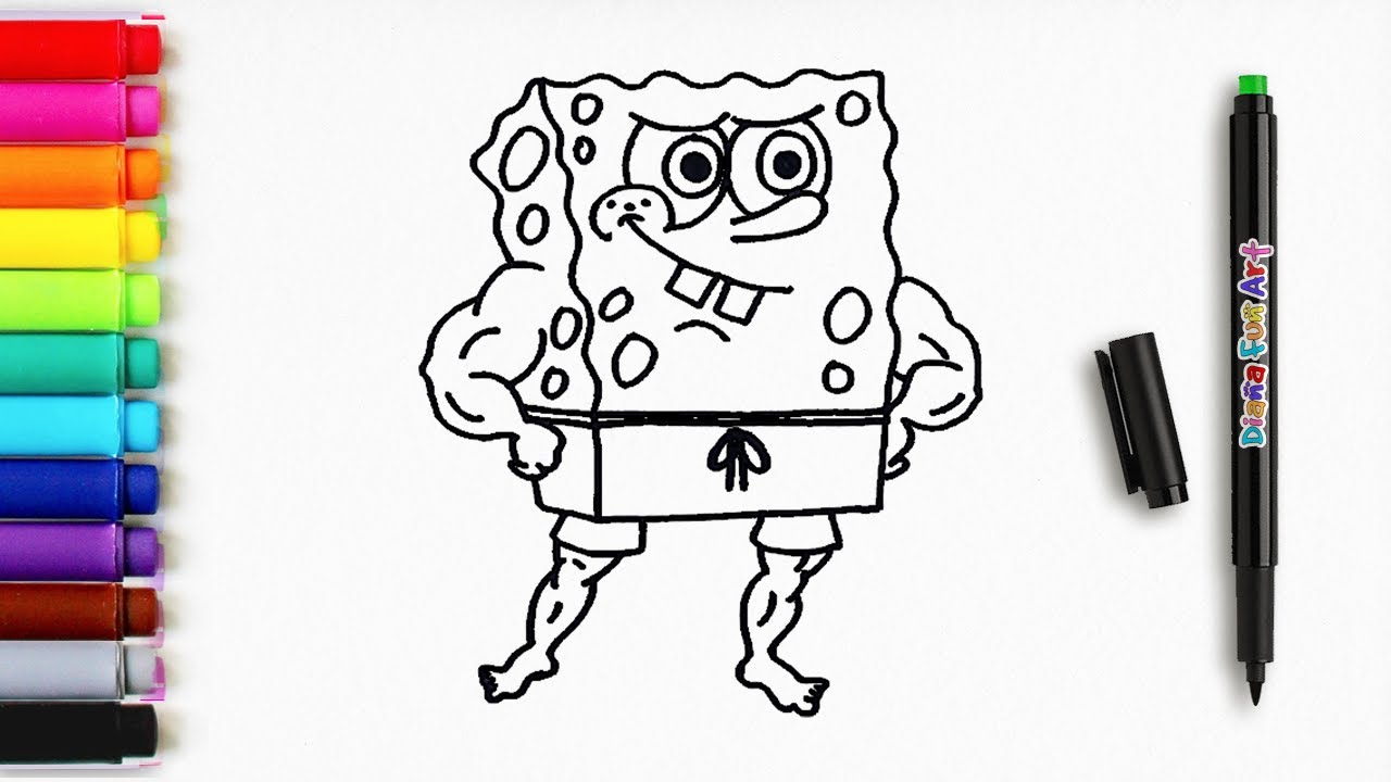 How to Draw Spongebob Characters | Spongebob Squarepants got Muscular ...