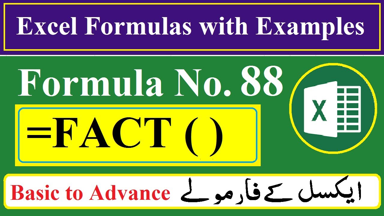 Excel Formula FACT Function - YouTube