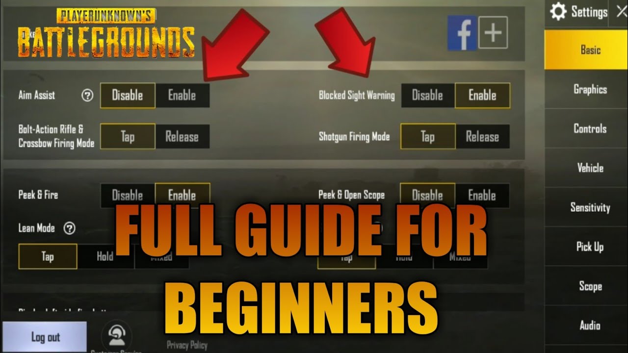 PUBG MOBILE BASIC SETTINGS FOR BEGINNERS l PUBG MOBILE BASIC SETTINGS ...
