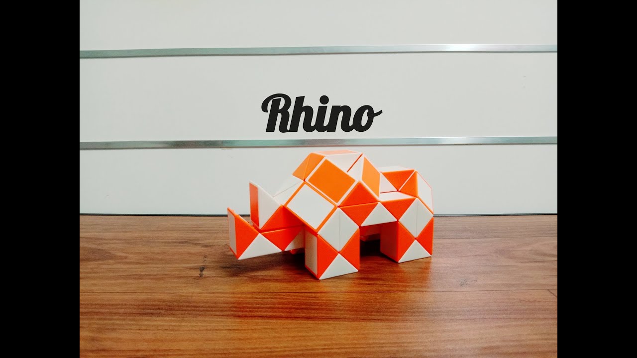 SNAKE CUBE: RHINO | DOUBLE HORNED RHINOCEROS | (60 Wedges) - YouTube