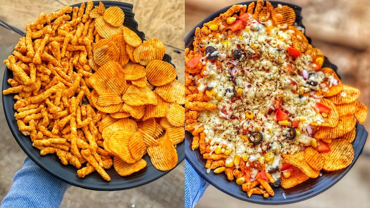 Cheese Loaded Chips in 1 minute | Cafe Style Cheesy Snack | Blue lays ...