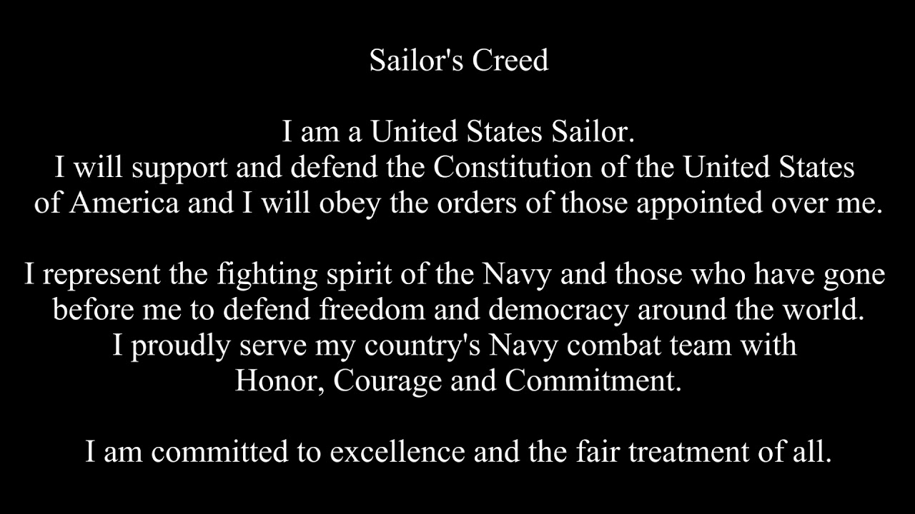 Navy Sailor's Creed - YouTube