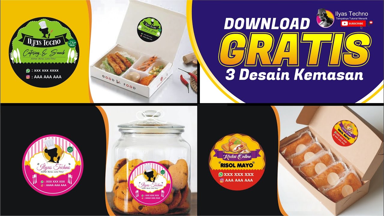 FREE DOWNLOAD 3 DESAIN STICKER KEMASAN || COREL DRAW X4 - YouTube
