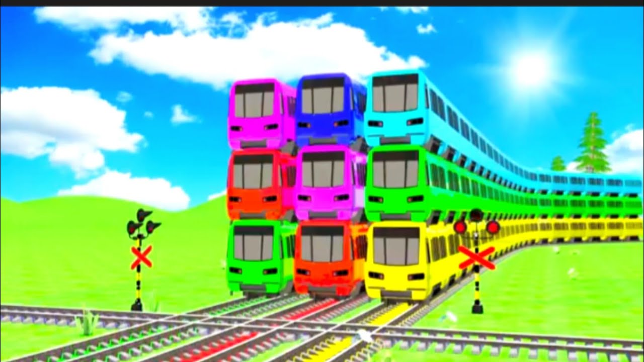 Railroad train videos / Railroad Tracks/ Train Passing Through Station ...