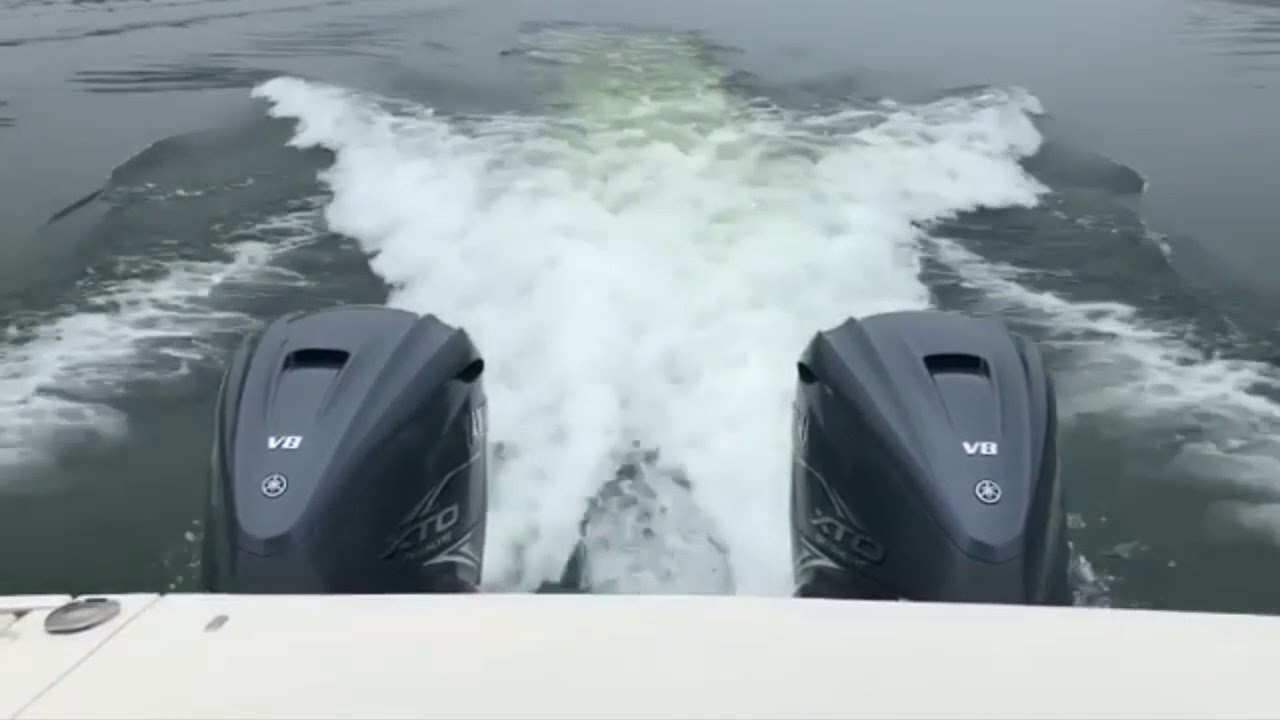 Yamaha outboard 425 horsepower F425xto with electronic steering - YouTube