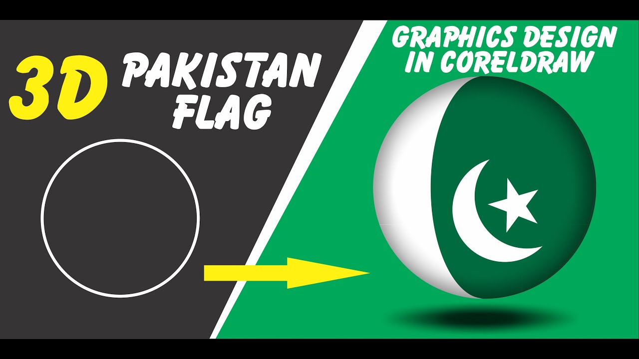 3D Pakistan Flag Graphics Design in coreldraw / 14 August Poster Design ...