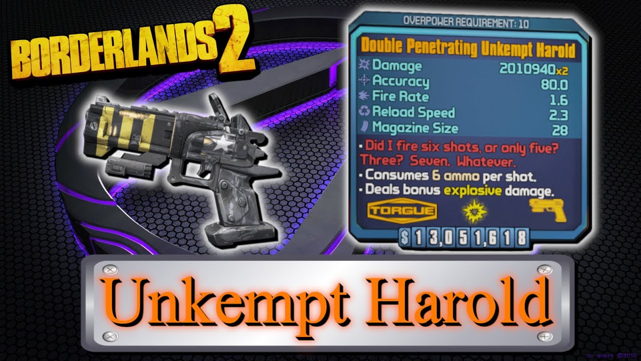 Legendary Item Guide | Unkempt Harold | [Borderlands 2] - YouTube