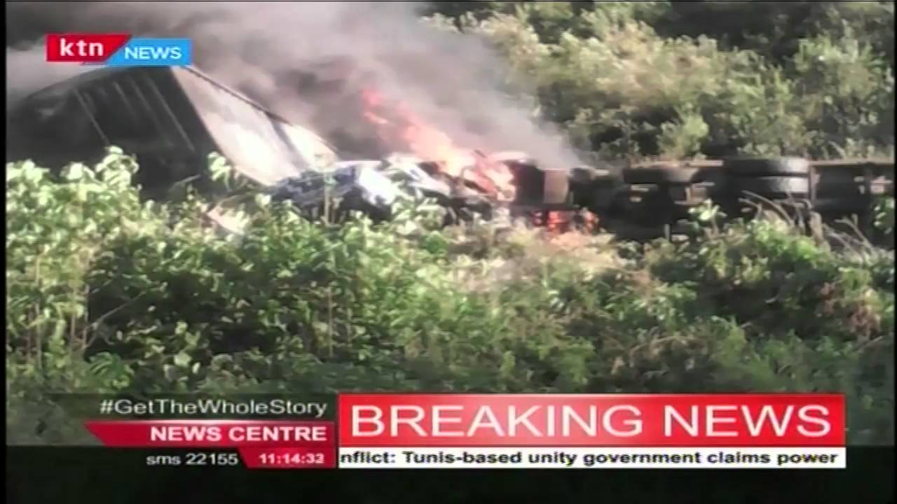 Five vehicles burnt down in the Mai Mahiu accident - YouTube