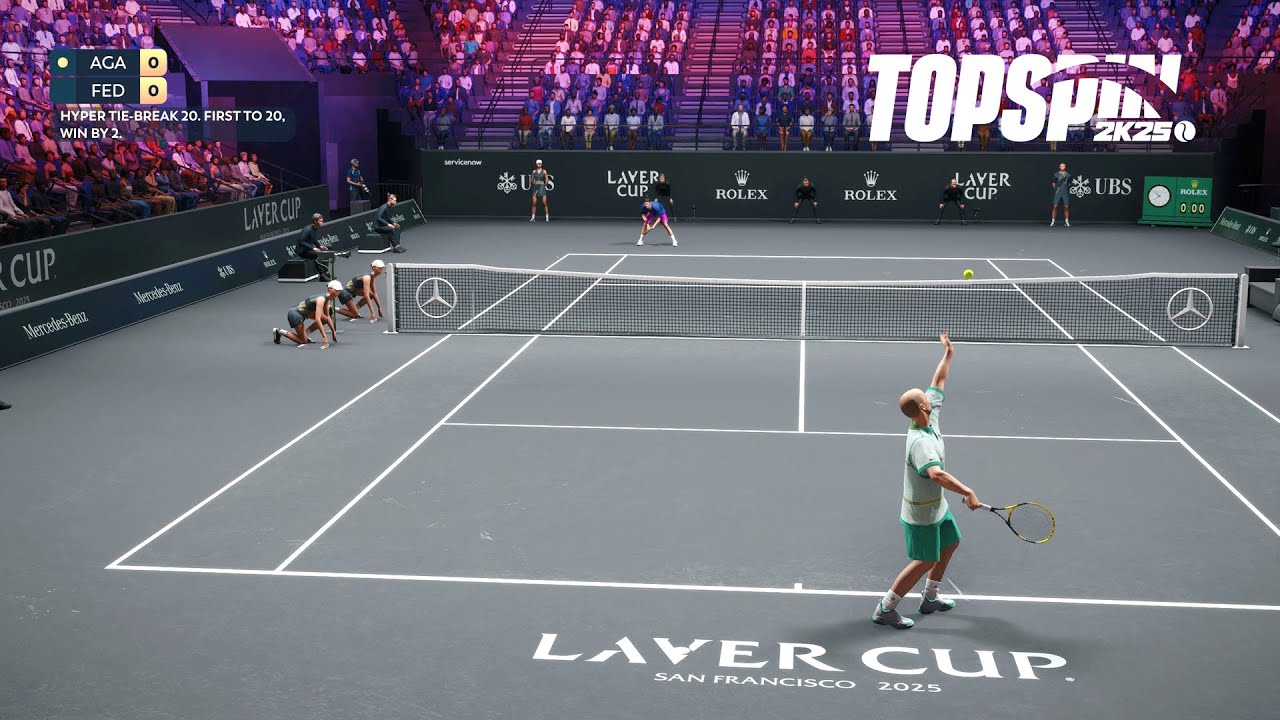 Top Spin 2K25 - Andre Agassi Vs Roger Federer I HYPER TIE BREAK I Laver ...