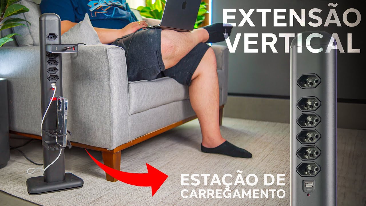 Extensão Vertical! Resolve a Falta de Tomadas da Melhor Forma! Elegante ...