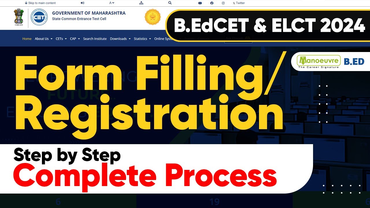 MAH B.ED CET & ELCT 2024 - Registration Started | Step By Step Form ...