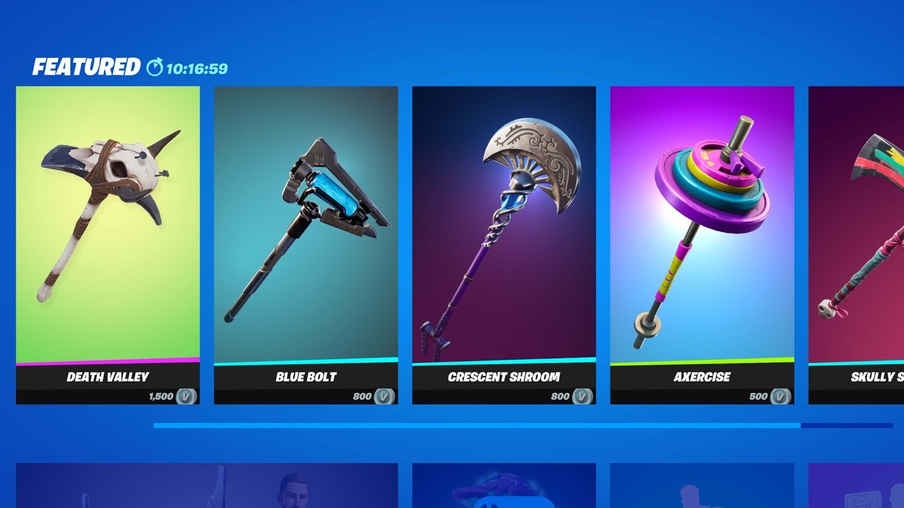 ALL NEW and RETURNING Fortnite ITEMSHOP Pickaxes (Death Valley, Psionic ...