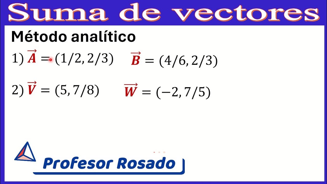 SUMA DE VECTORES MÉTODO ANALÍTICO - YouTube