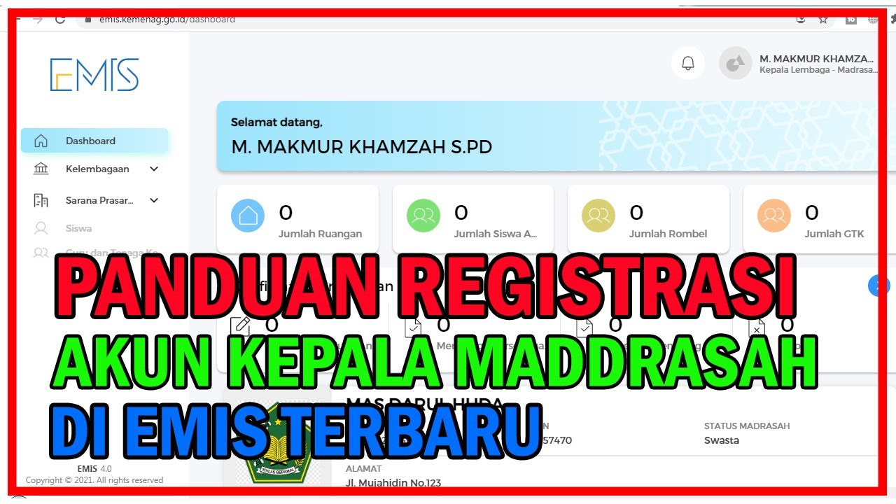 Panduan Registrasi Akun Kepala Madrasah di EMIS Terbaru - EMIS 4.0 ...